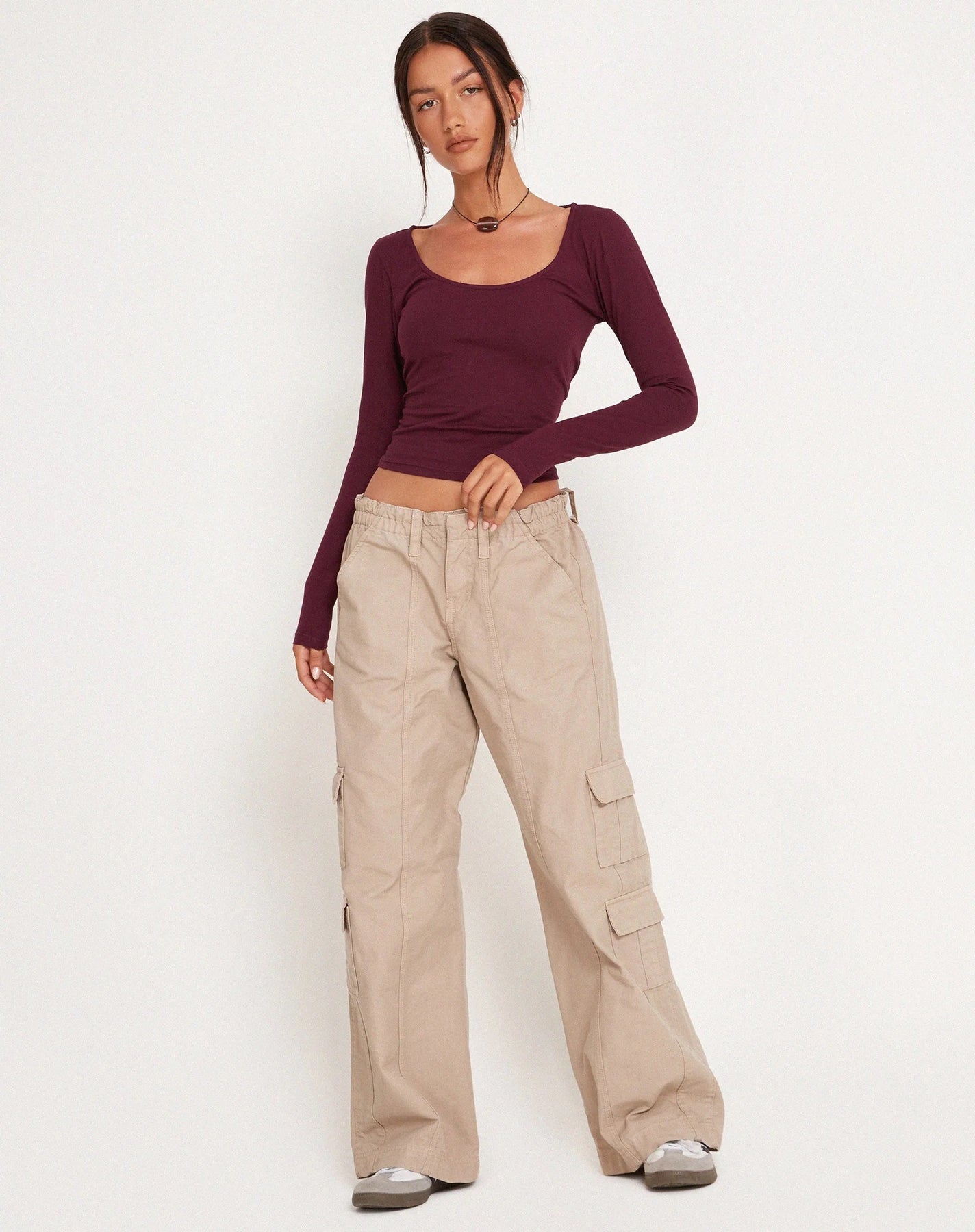 Motel Rocks Bonlo Long Sleeve Top in Fig – She Selected